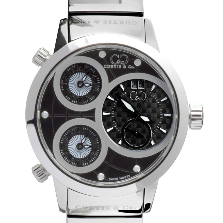 BIG TIME WORLD (57mm) BLACK DIAL / STAINLESS STEEL CASE – CURTIS & Co ...